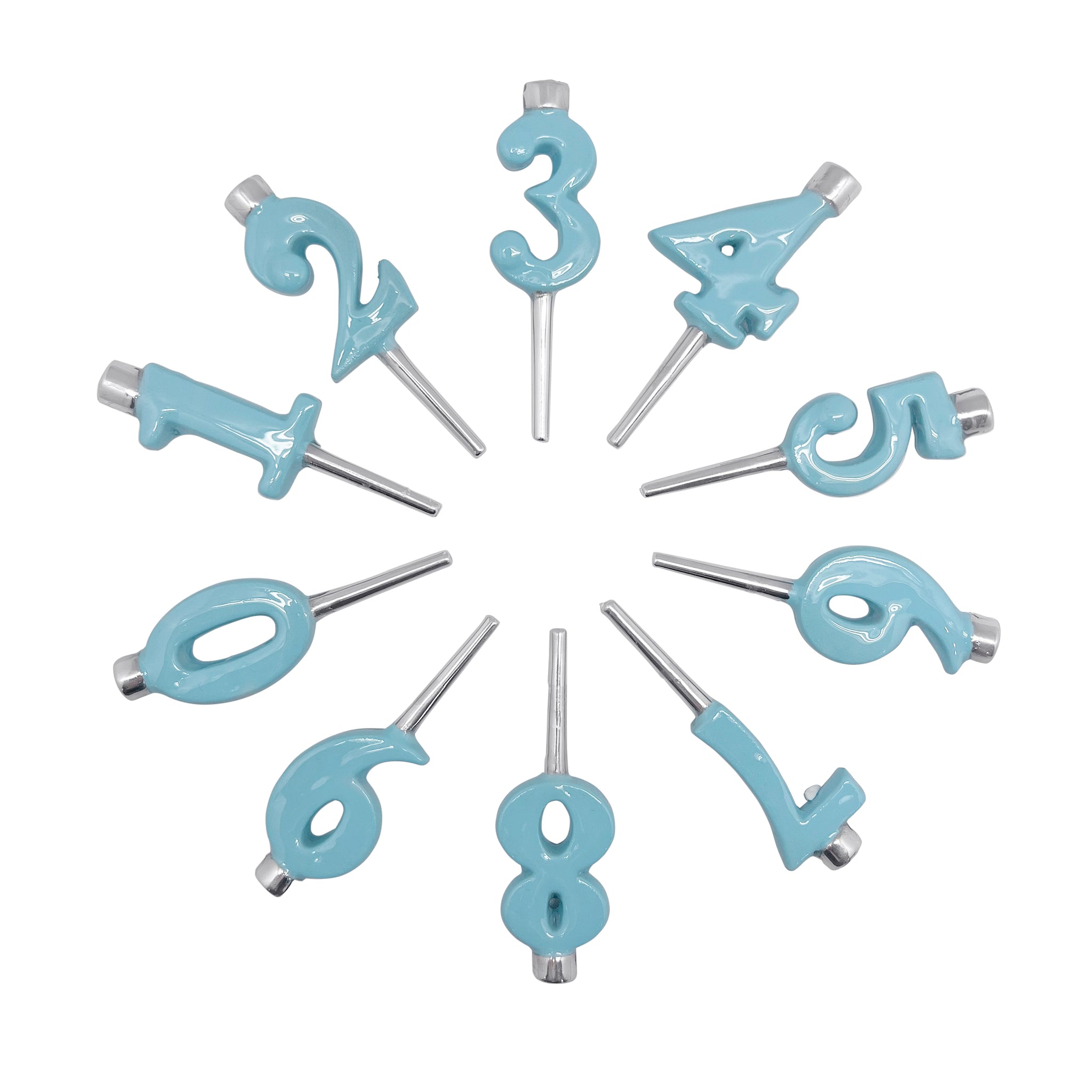Aqua Number Candle Holder Set | Mariposa