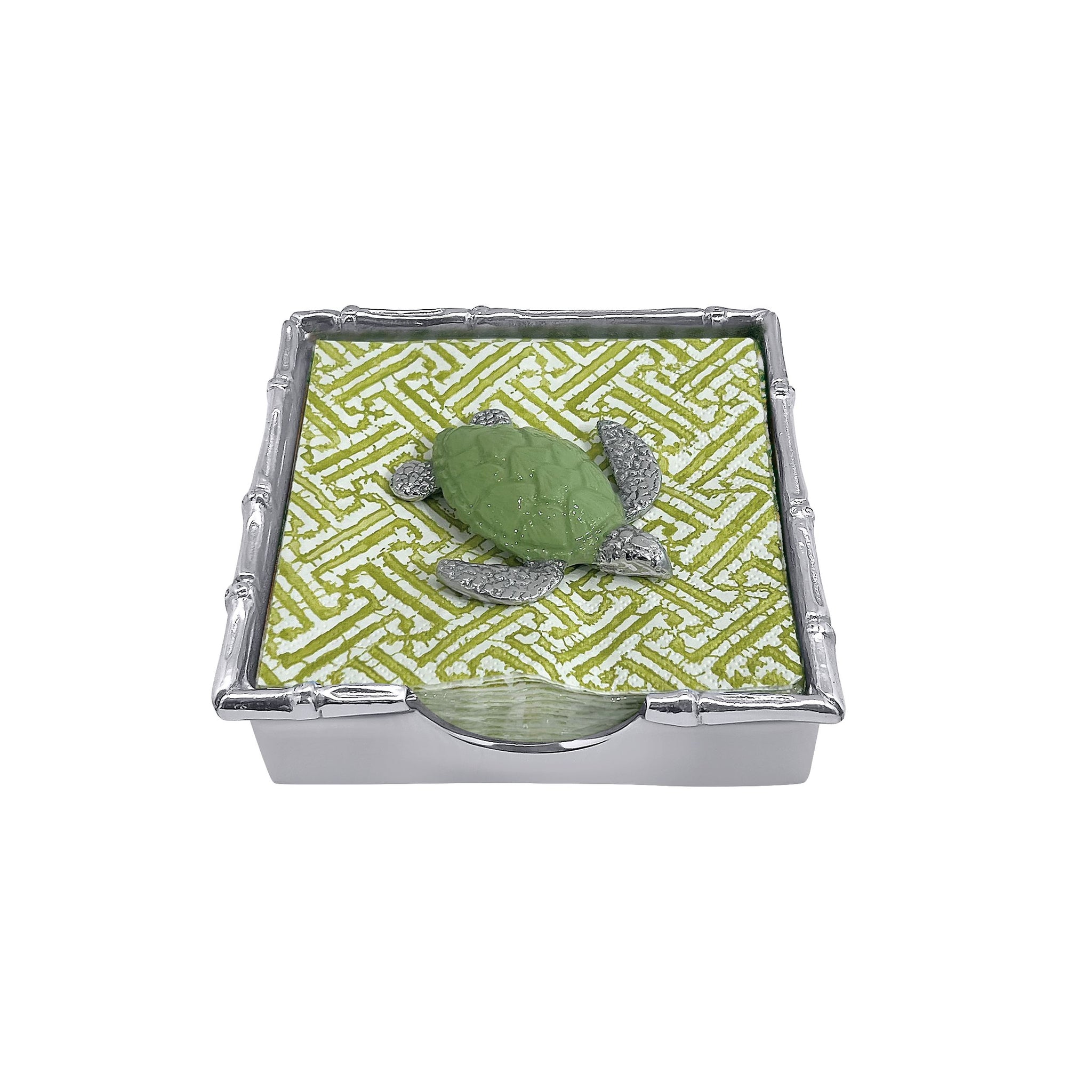 Green Sea Turtle Bamboo Napkin Box | Mariposa