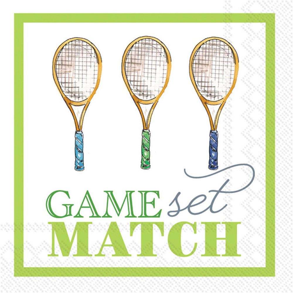 Game Set Match Tennis Cocktail Napkin By Boston International – Mariposa