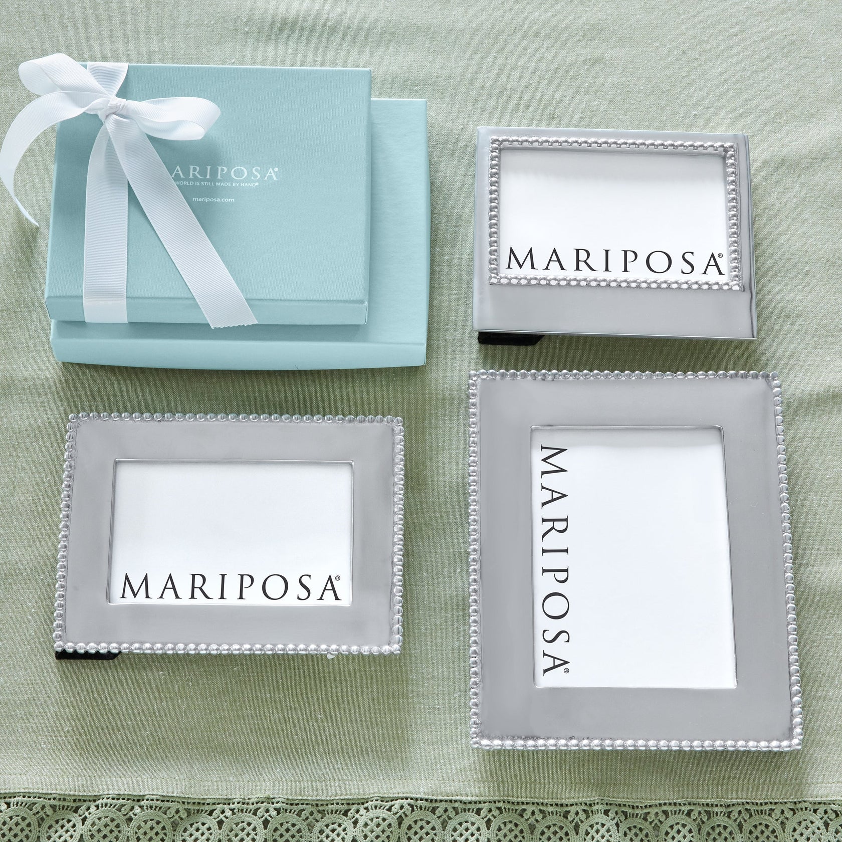 Beaded 4x6 Engravable Statement Picture Frame | Mariposa