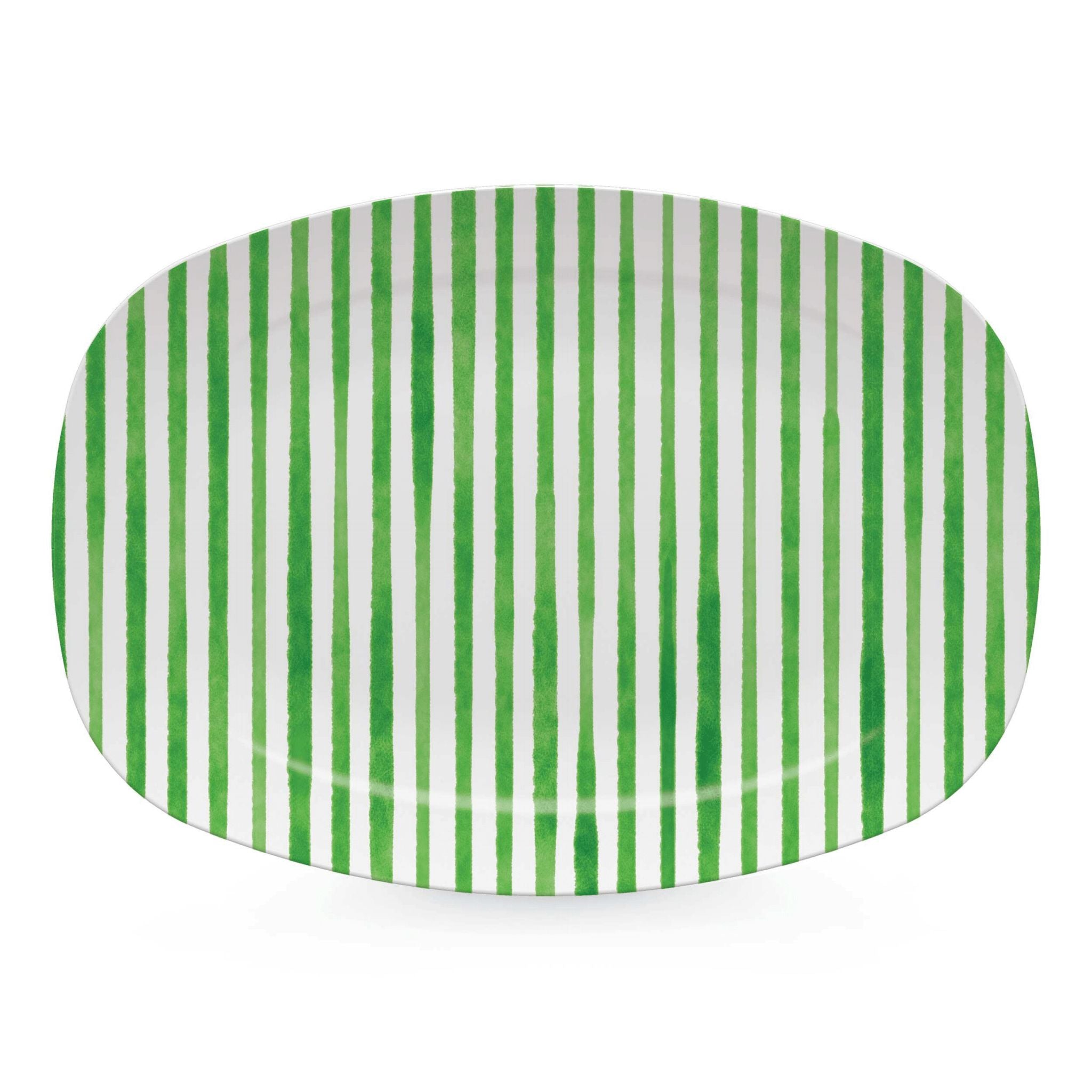 Dark Green Simple Stripes Platter – Mariposa