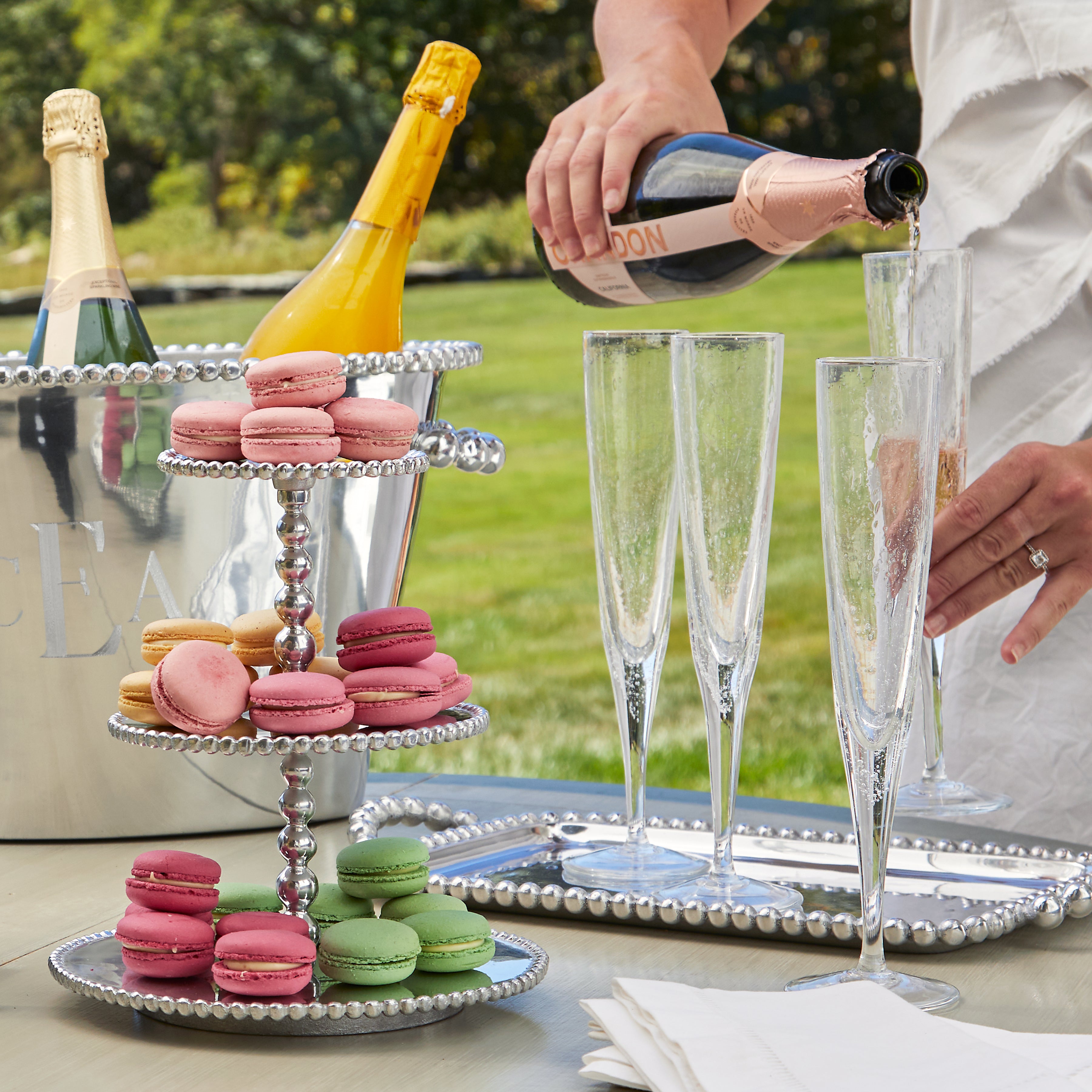 Pearled 3-Tiered Cupcake Server | Mariposa