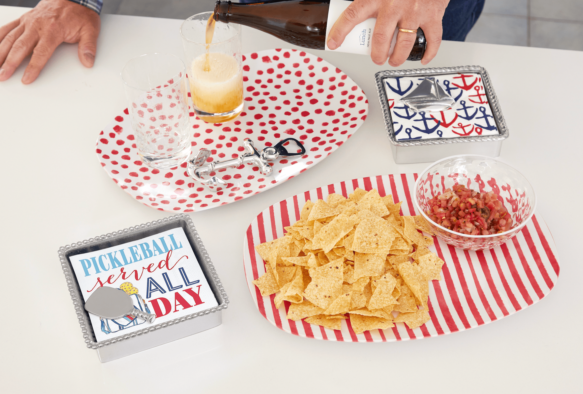 Red Dotty Platter | Mariposa