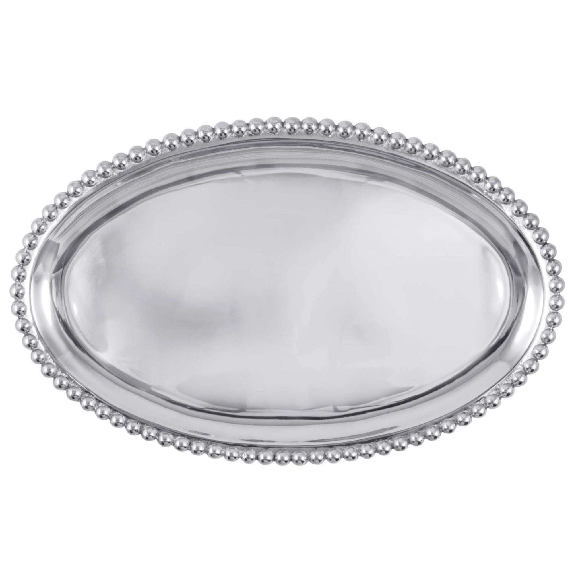Pearled Large Oval Engravable Platter | Mariposa