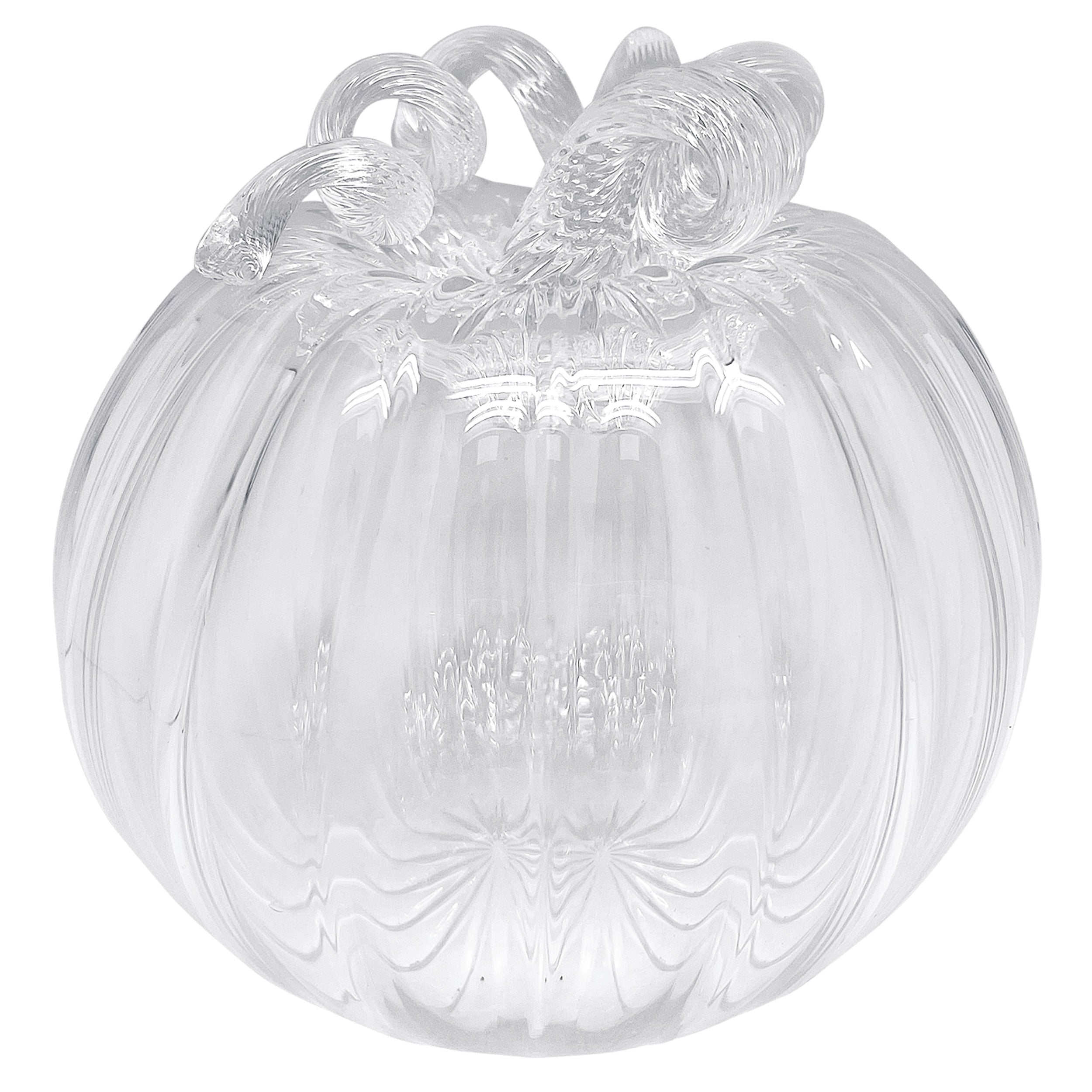 Clear Glass Extra Large Pumpkin with Clear Stem – Mariposa