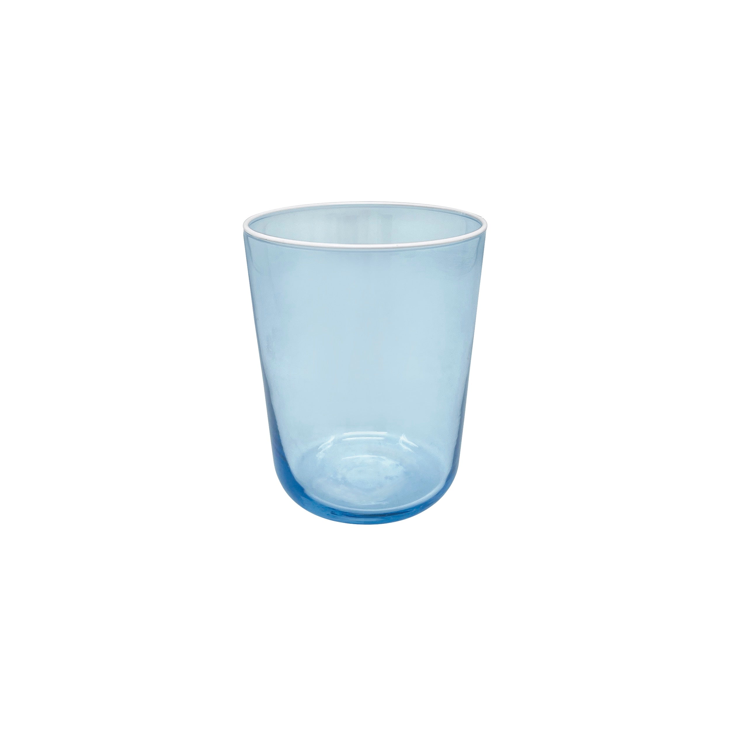 Fine Line Light Blue with White Rim Double Old-Fashioned Glass Set of 4 ...