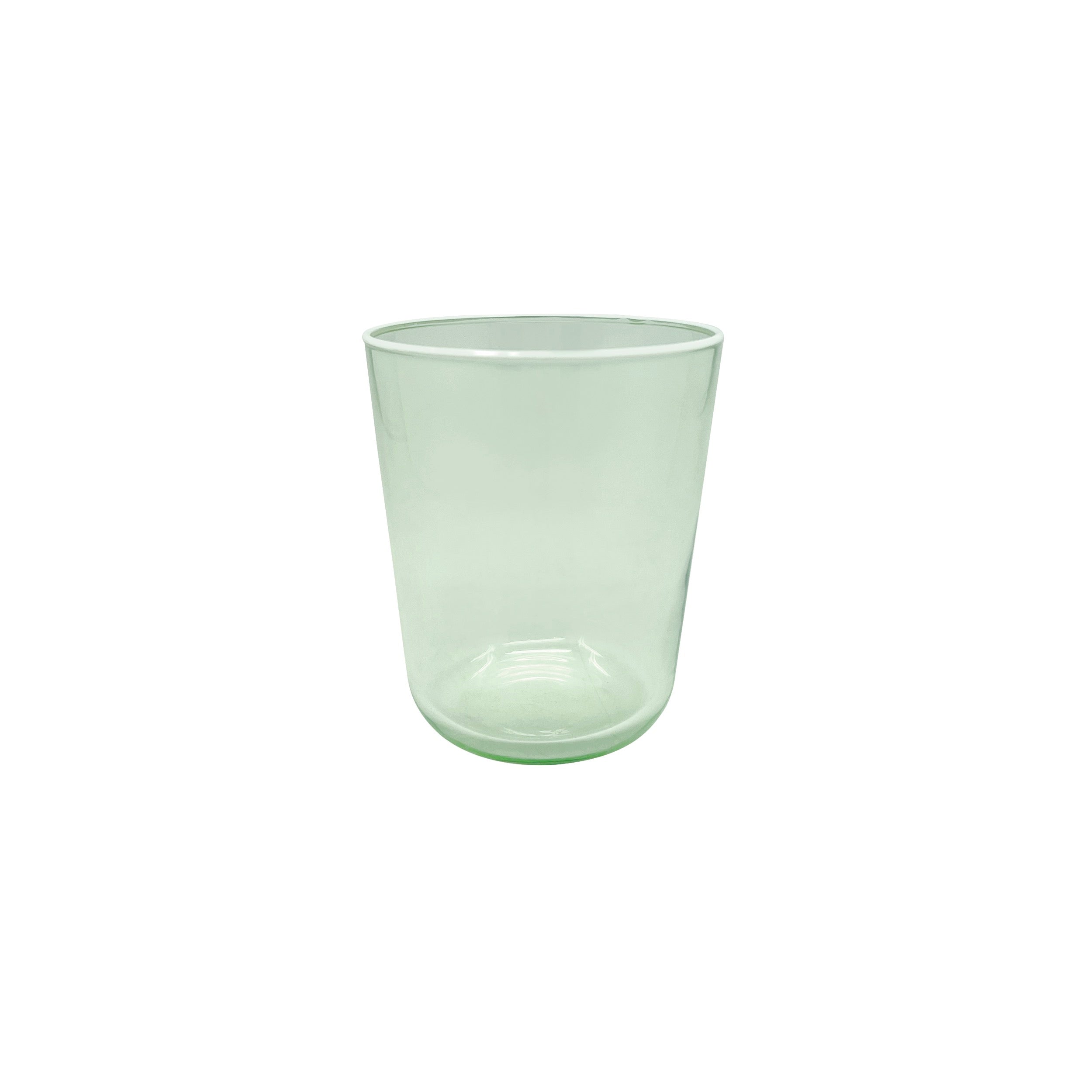 Fine Line Light Green with White Rim Double Old-Fashioned Glass Set of ...