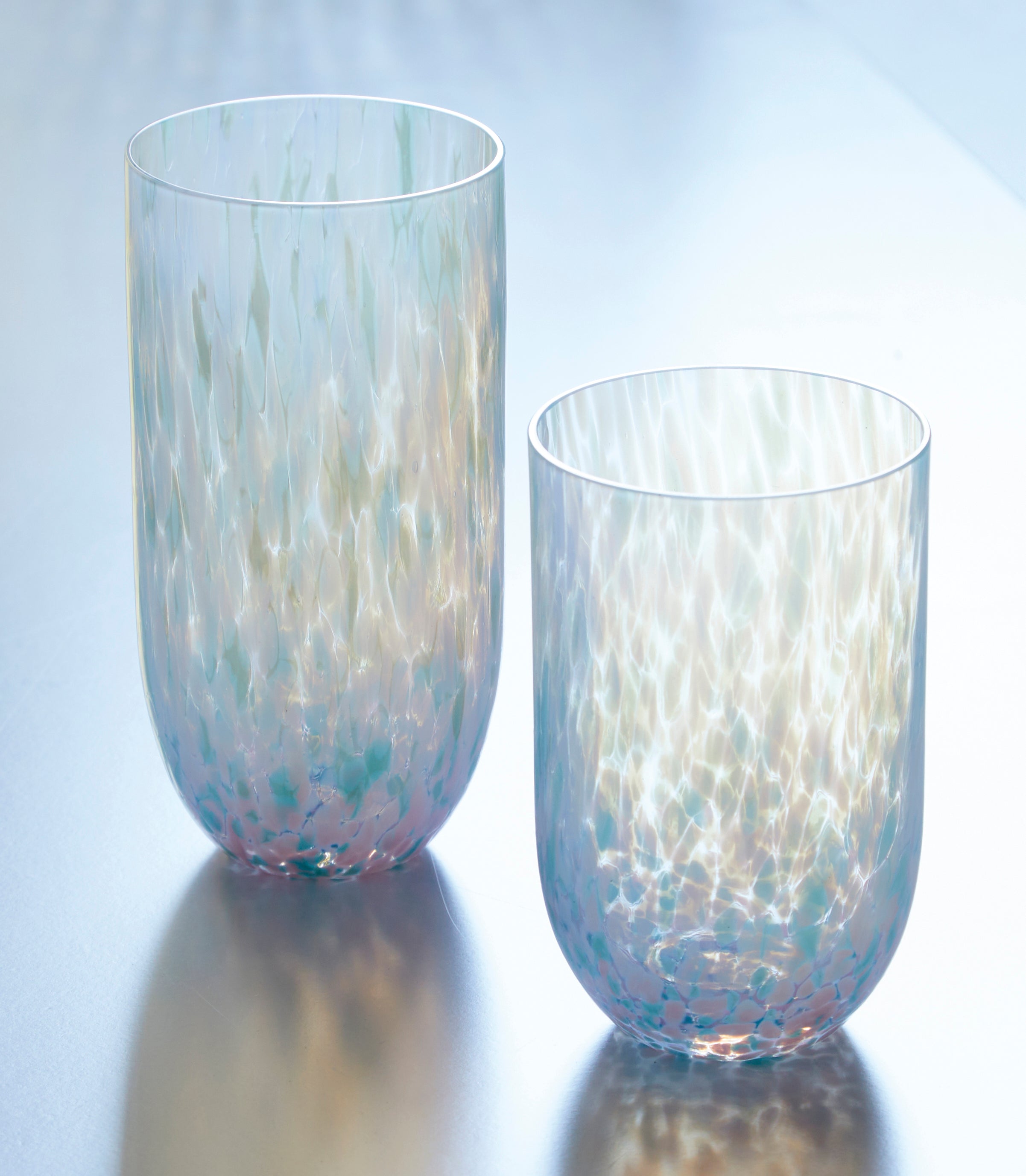 Sip Sip Rosa and Aqua Confetti Stemless Glass – Mariposa