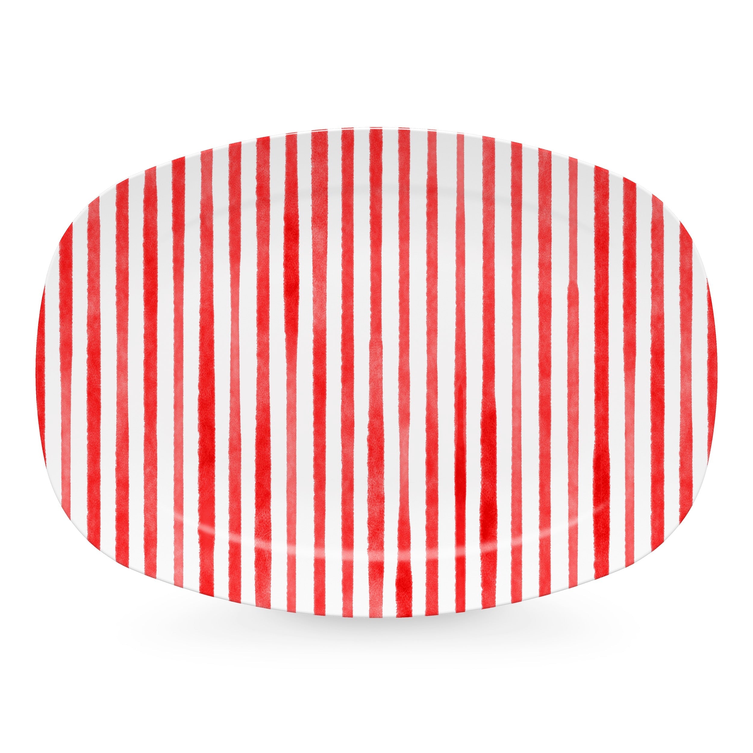 Red Simple Stripes Platter | Mariposa