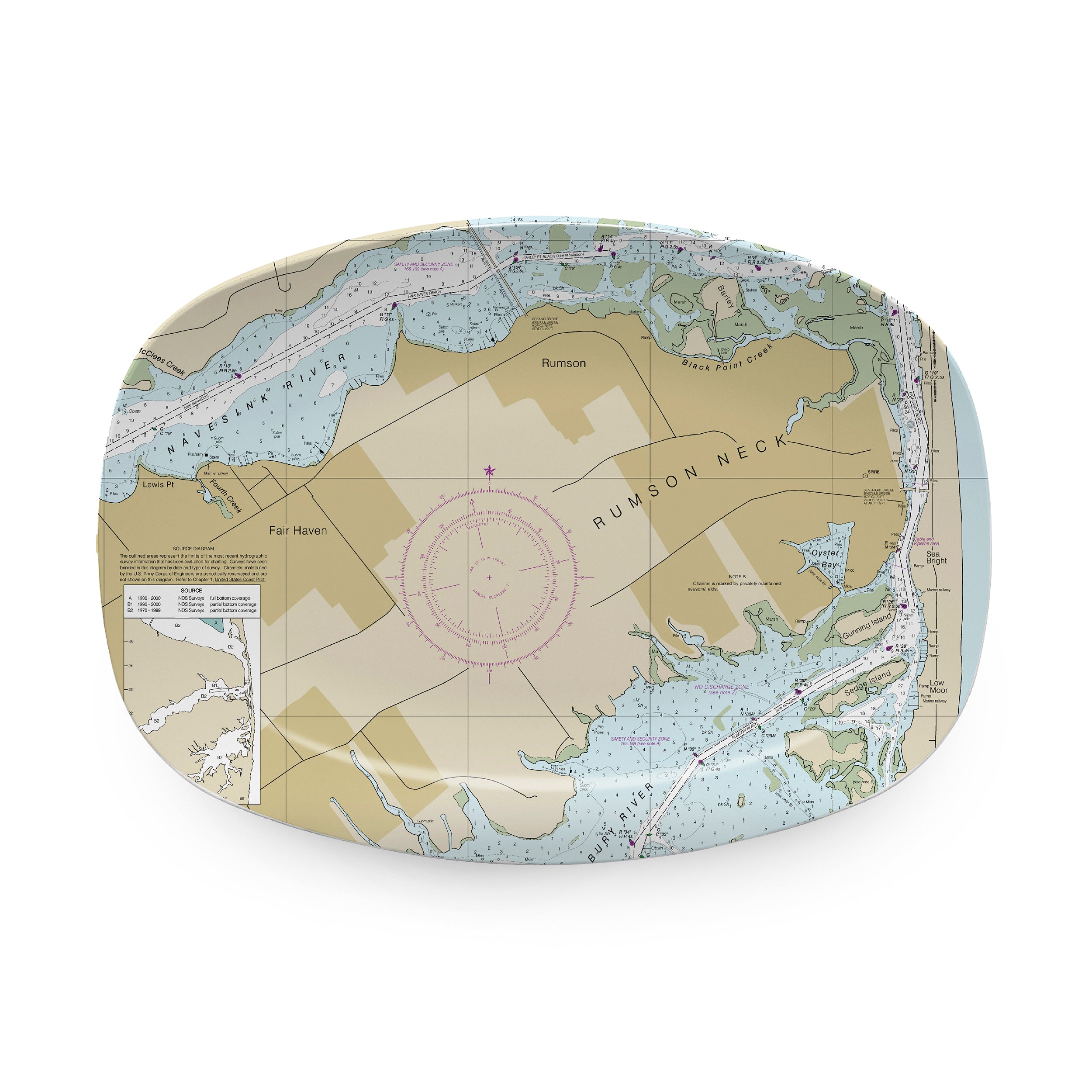 RUMSON NECK Chart Platter | Mariposa